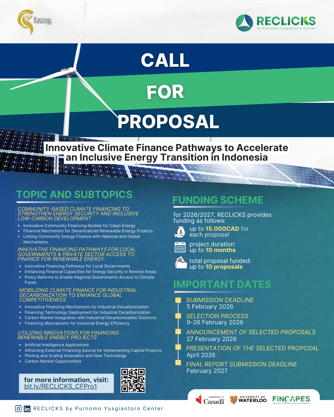 RECLICKS CALL FOR PROPOSAL: Innovative Climate Finance Pathways to ...